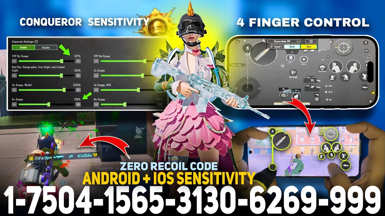 BGMI New 3.8 Update Non GYRO + GYRO ZERO RECOIL SENSITIVITY CODE 🔴 | New Sensi Code | 4 finger ...