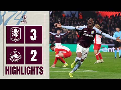 JIMOH-ALOBA WITH THE WINNER | Aston Villa 3-2 RB Salzburg | UEFA Europa League Highlights