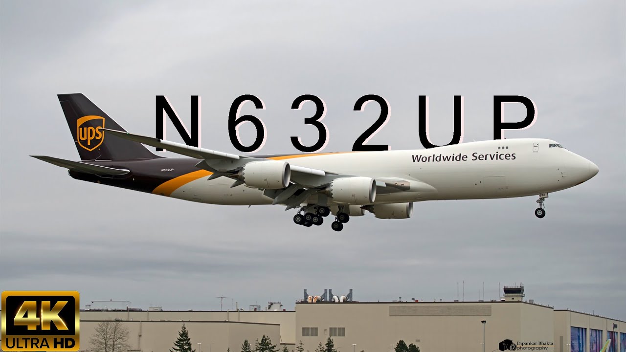 4K| 2022 UPS Boeing 747-8F (N632UP) First Flight Take-Off + Foggy ...