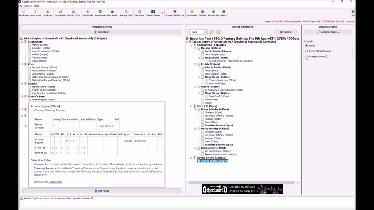 Warhammer 9th Age + Mini Tutorial Battle Scribe + Pregame 2. Spiel ...
