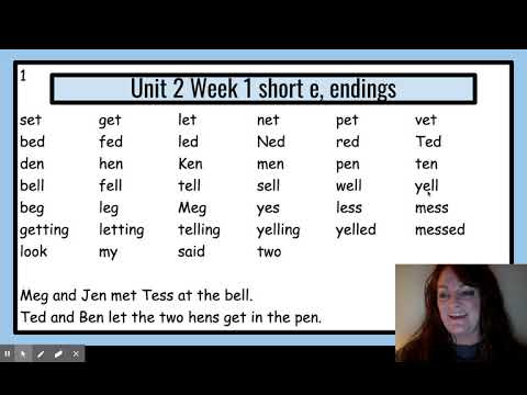 First Grade Phonics Unit 2 Week 1 Chart 1 short e words - YouTube