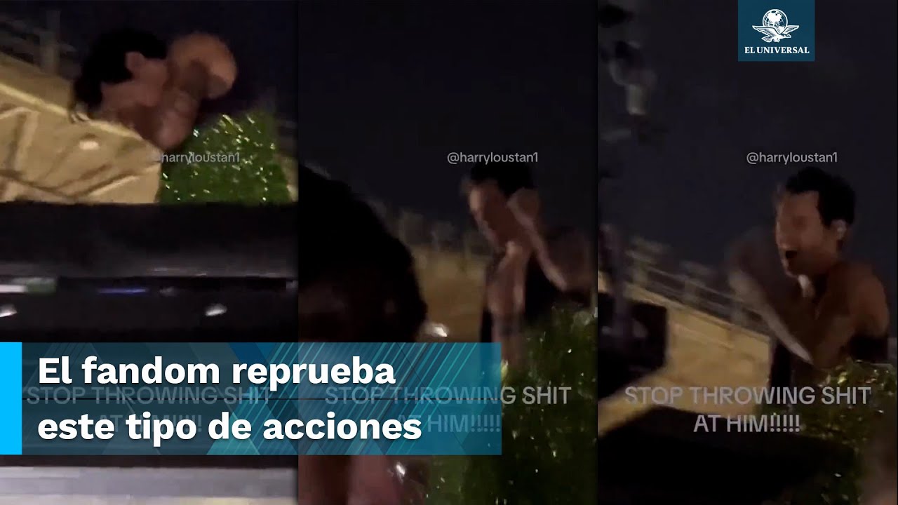 Harry Styles es golpeado en la cara con objeto lanzado por un fan - YouTube