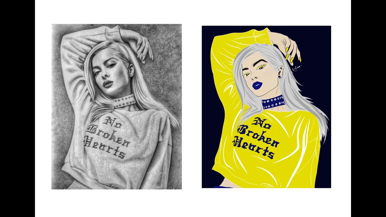 BEBE REXHA- Vector Art | Vector Portrait | Timelapse | Adobe Draw - YouTube