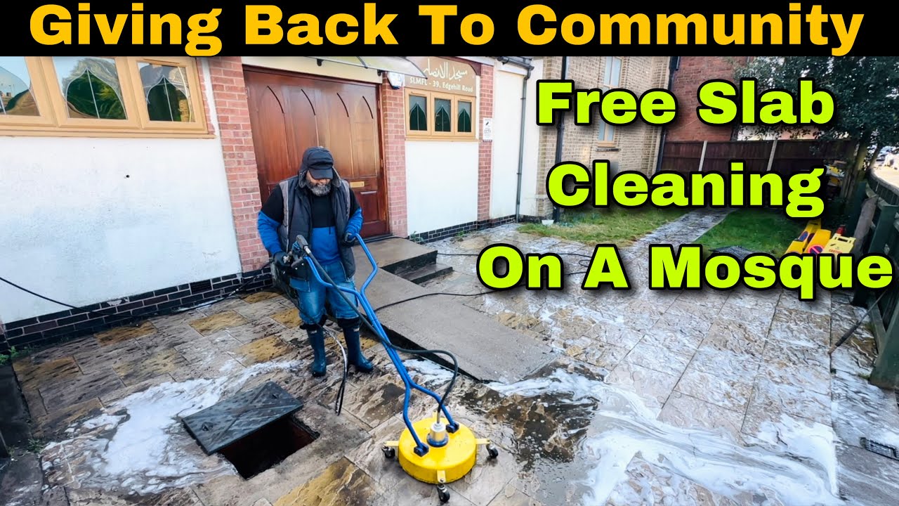 Giving back to community । Free Slab Cleaning on a Mosque in Leicester ...