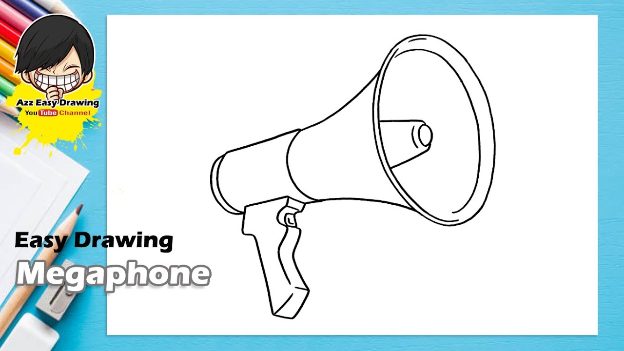 Easy Drawing Megaphone - YouTube