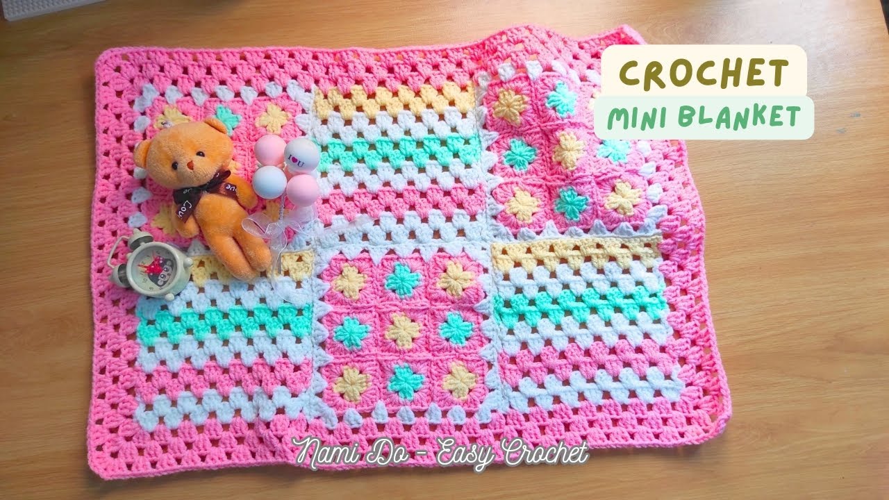 Easy Crochet Mini Blanket Tutorial _ Step by step Tutorial (part 2) # ...