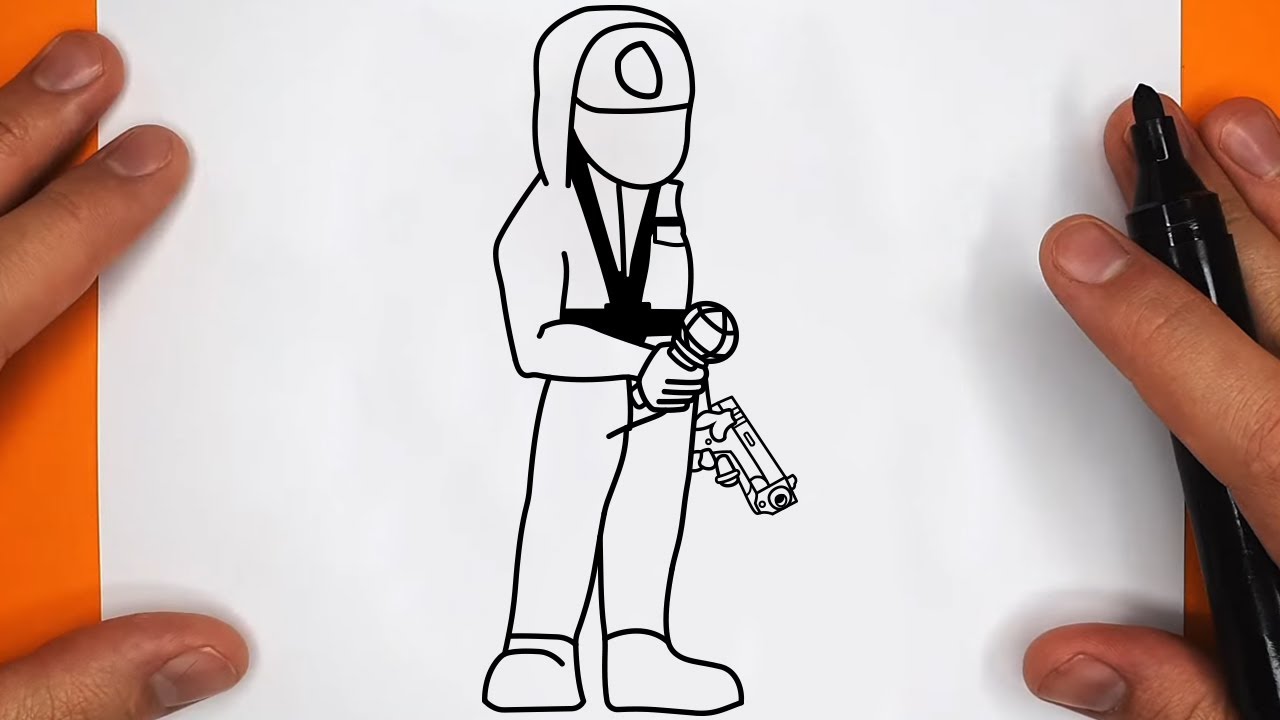 HOW TO DRAW THE GUARD OF THE SQUID GAME | Friday Night Funkin (FNF ...