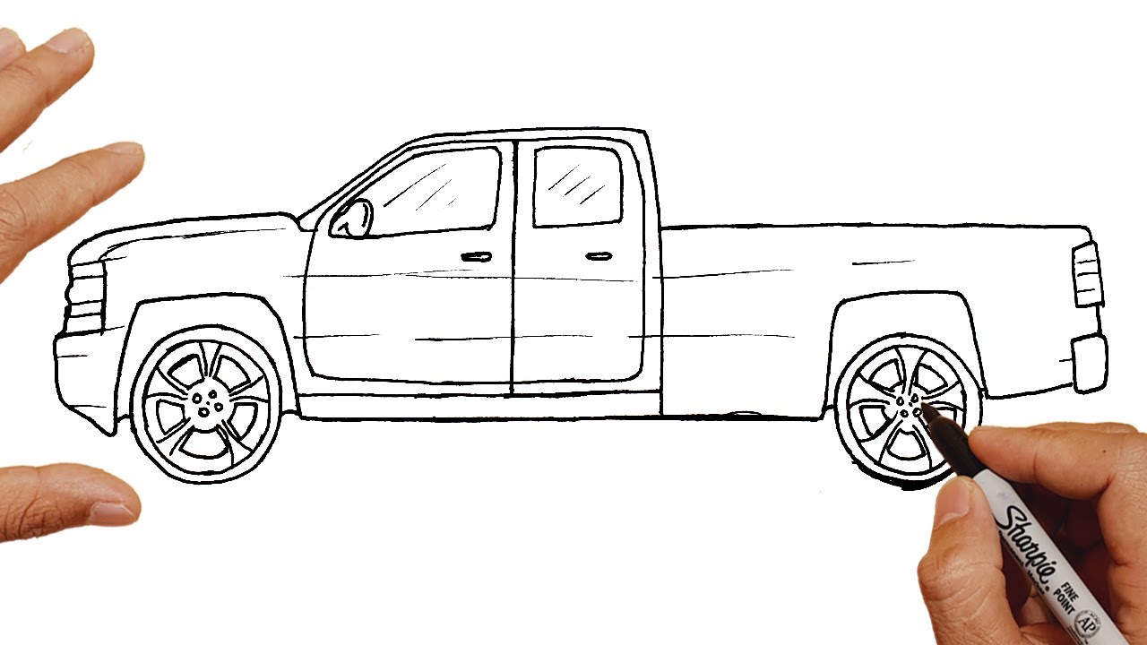 How To Draw a Ford Raptor Pickup Truck Easy Simple Step By Step - YouTube