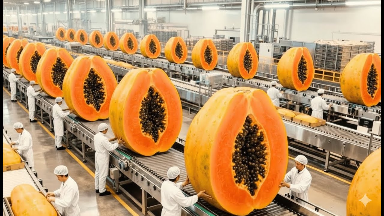 Inside a Modern Papaya Factory: From Farm to Sweet Desserts - YouTube