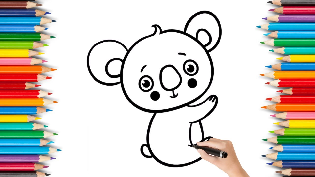 Mewarnai Koala Anak TK Dengan Pensil Warna | Gambar Mewarnai Anak - YouTube