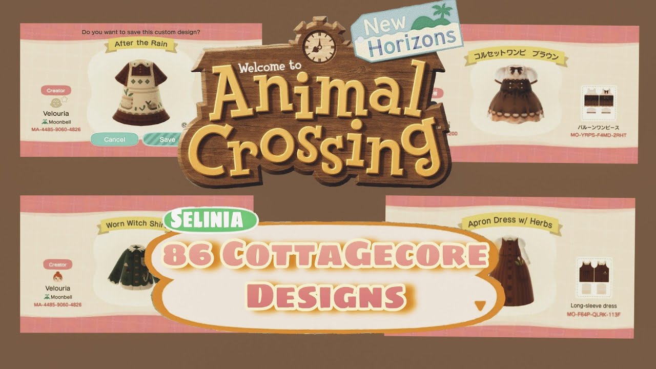 86 Cottagecore Clothes Designs + Codes Compilation | Animal Crossing ...