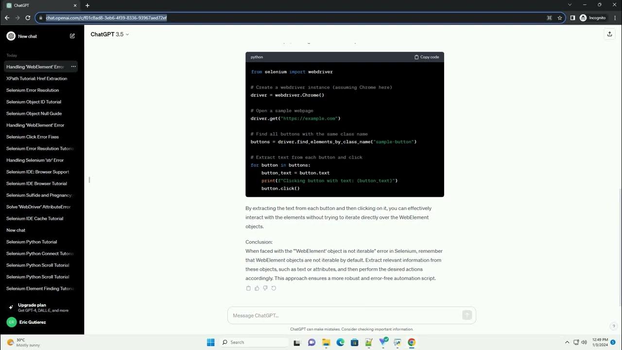 selenium webelement object is not iterable - YouTube