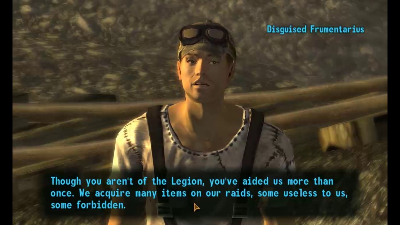 Fallout NV - The Disguised Frumentarius ain't slick - YouTube