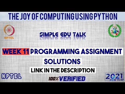 NPTEL The Joy Of Computing Using Python week 11 all 3 programming assignment answer with link ...