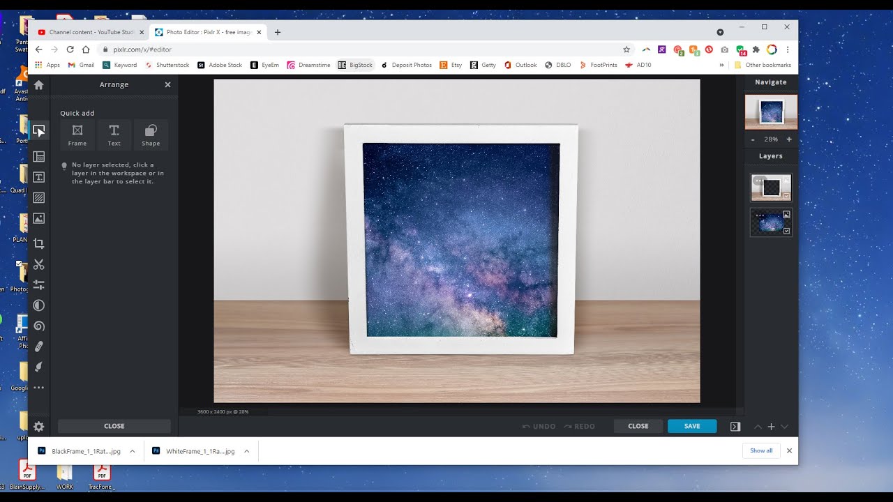 Pixlr Tutorial - PNG Leaning Frame Mockup - YouTube