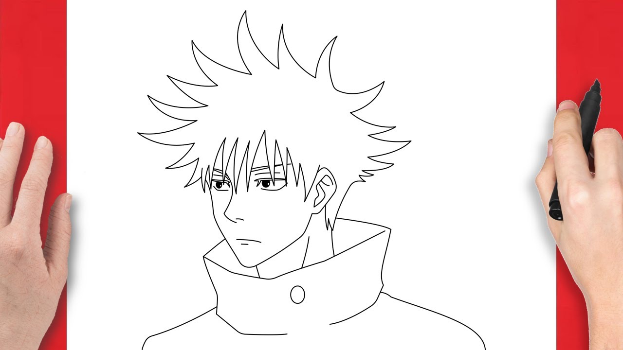 How To Draw Megumi Fushiguro From Jujutsu Kaisen - Step By Step Drawing ...