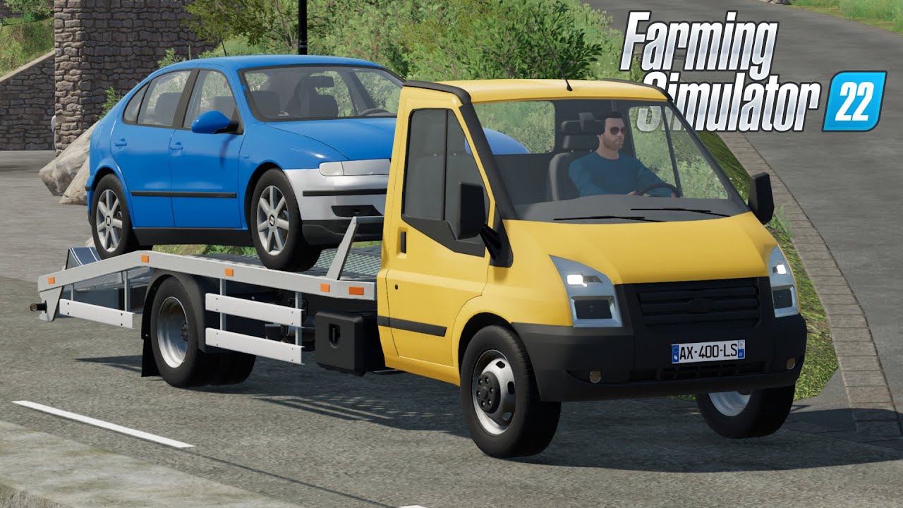 FS22 - Transporting a broken car using Rambler TOW CAR - Farming ...