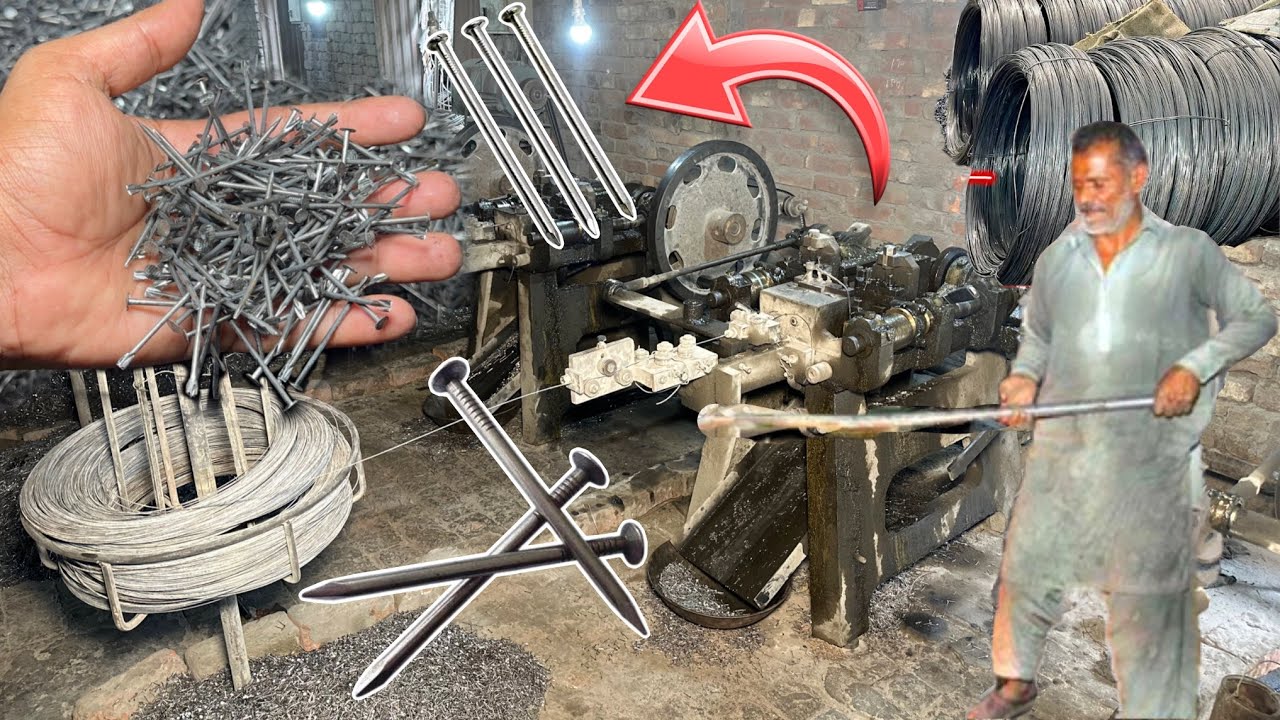 Manufacturing Process of Making Iron Nails in Factory | Factory Mass ...