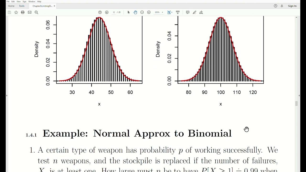 ims48 - Limiting Distributions(4/7): Normal Approximation to a Binomial - YouTube