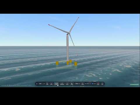 IEA 15 MW on the UMaine semi — DLC 1.6 in 3D | Olwindvis