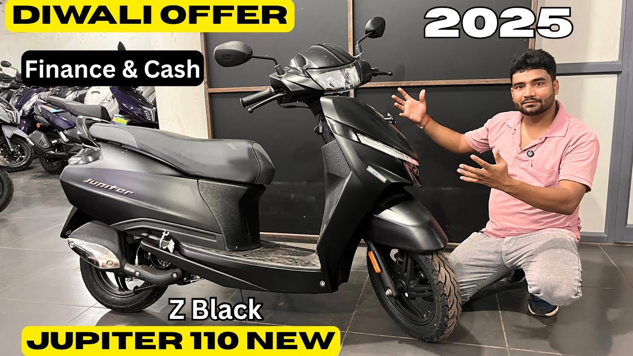 Tvs Jupiter 110 Z Black Edition 2025 Model Diwali & Navratri Discount ...