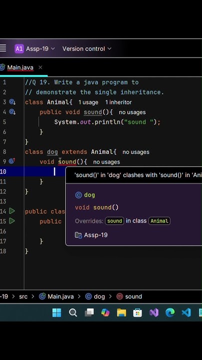 Java Program to Demonstrate Single Inheritance|#shortvideo #shortsfeed #shortsviral #shorts ...