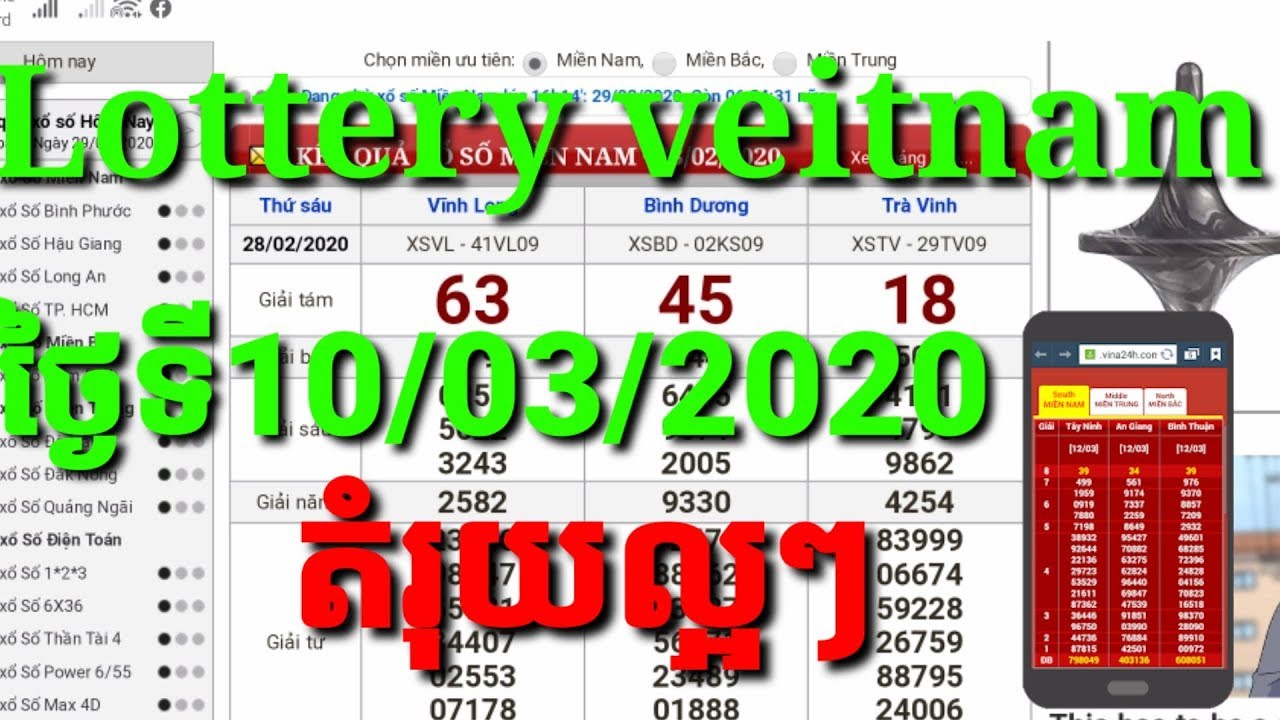 តំរុយឆ្នោតវៀតណាមថ្ងៃទី10/03 /2020 Distribution of lottery numbers will ...