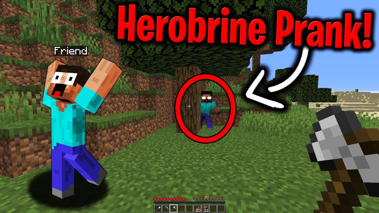 HEROBRINE PRANK IN MINECRAFT! - Minecraft Trolling Video - YouTube