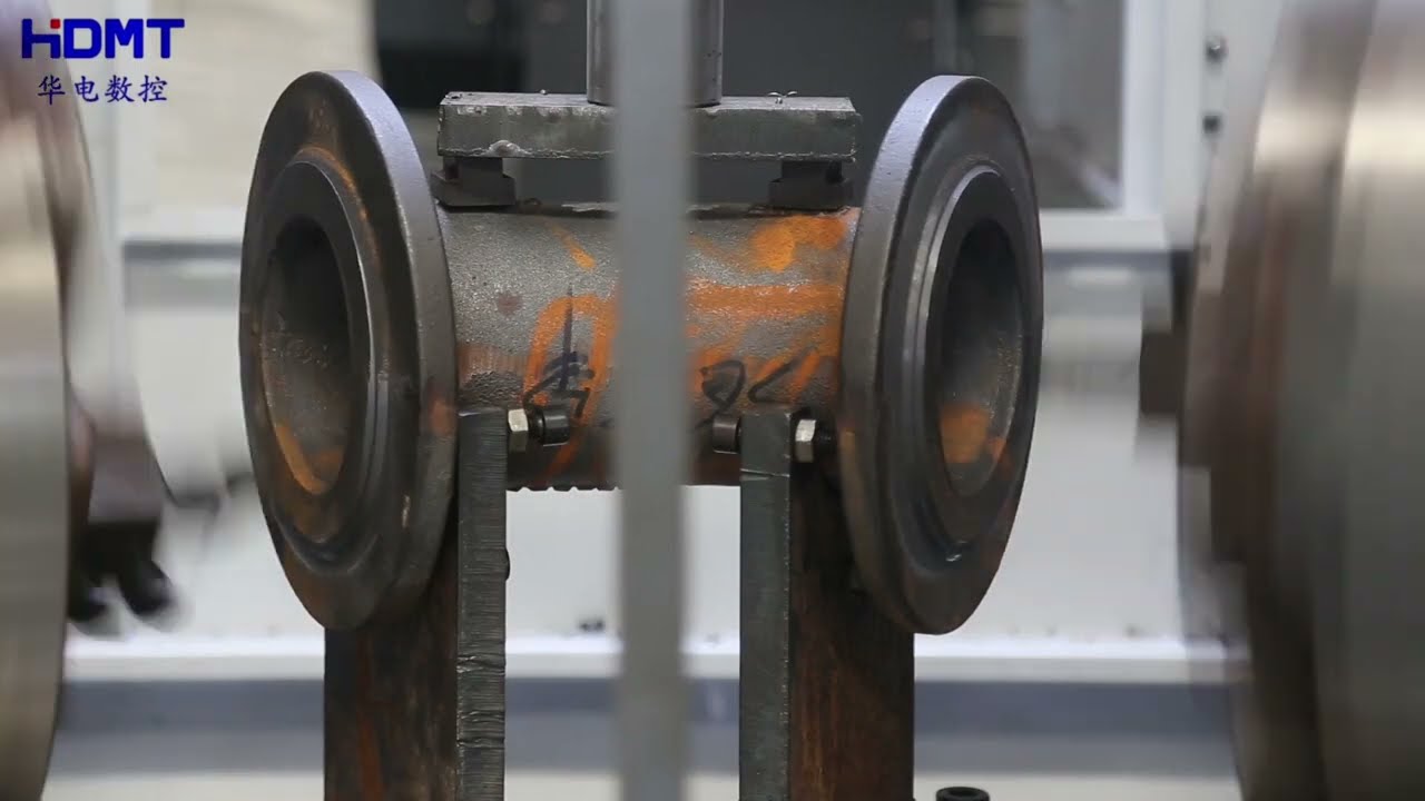 Elbow turning special two-head machining - YouTube