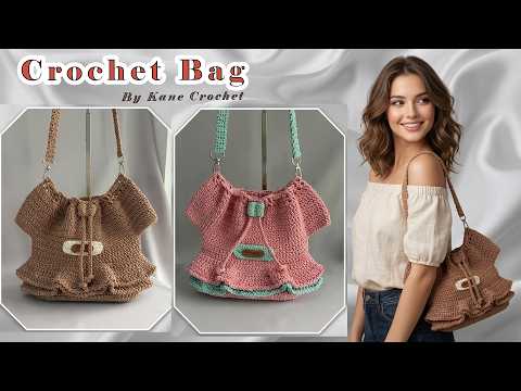 CROCHET BAG | Crochet Ruffle Dress Bag 👗 Crochet Shoulder Bag - Oval Bottom