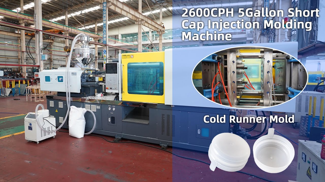 Full set 2600cph 5 gallon cap injection moulding machine, 18.9L big ...