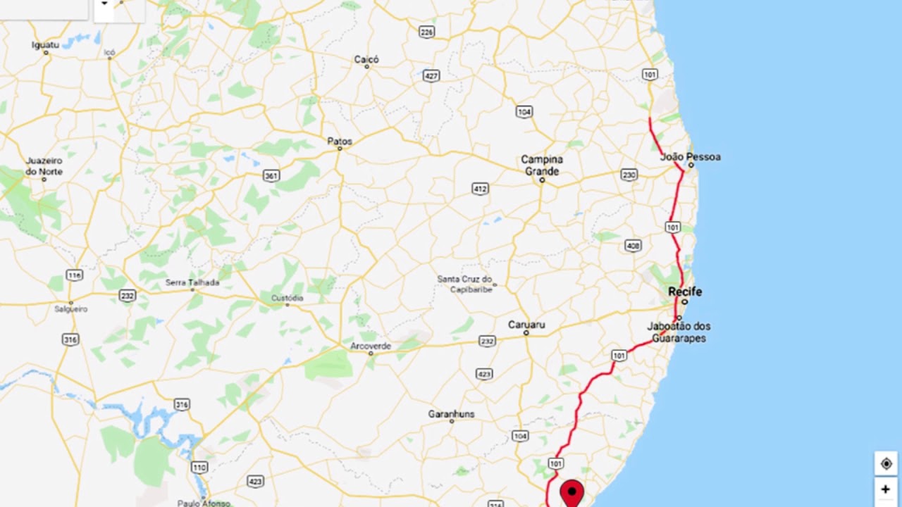 Trajeto "Maceió a Natal" Google maps - YouTube