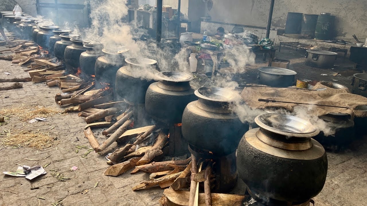 Plenty of Dishes Preparation in the Wedding Ceremony | Cooking ...