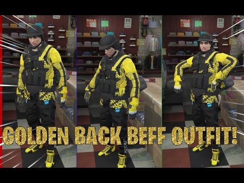 GTA 5 BLACK AND GOLD BLACK JOGGERS BEFF OUTFIT! - YouTube
