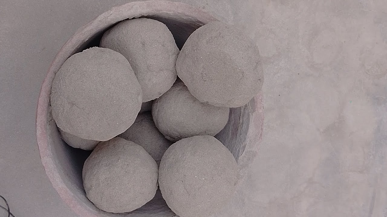 ASMR: pure Sand chalk balls dry crumbling in Clay pot hard crumbling ...