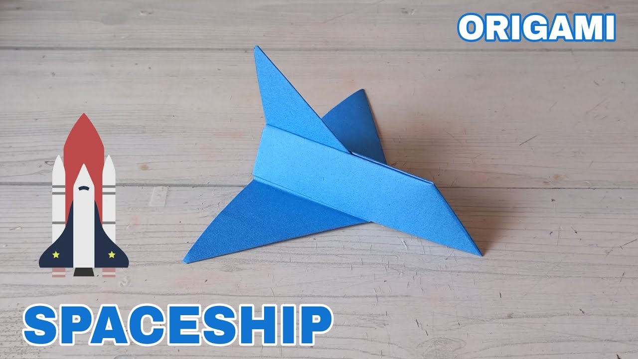 SPACESHIP ORIGAMI TUTORIAL| DIY PAPER SPACE ROCKET CRAFT| STEP BY STEP EASIEST WAY FOLDING ...