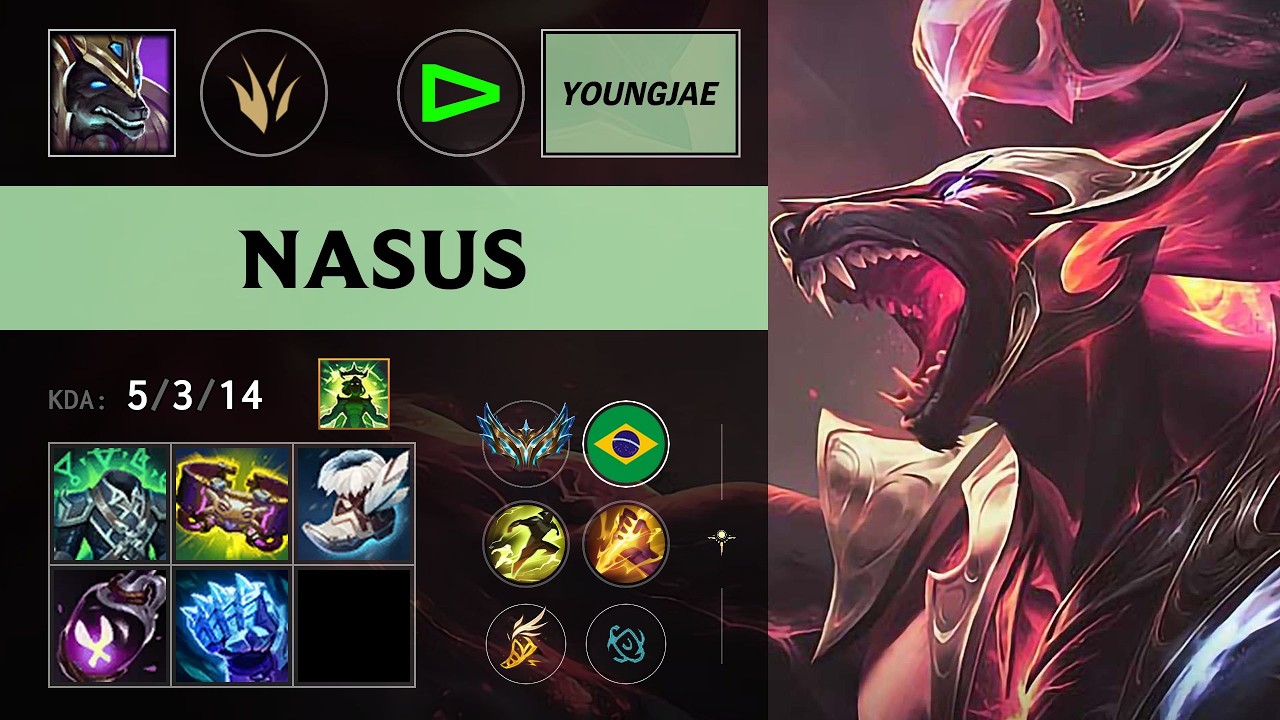 (LOUD YoungJae) Nasus Jungle vs Sylas - BR Challenger Patch 26.11 - YouTube