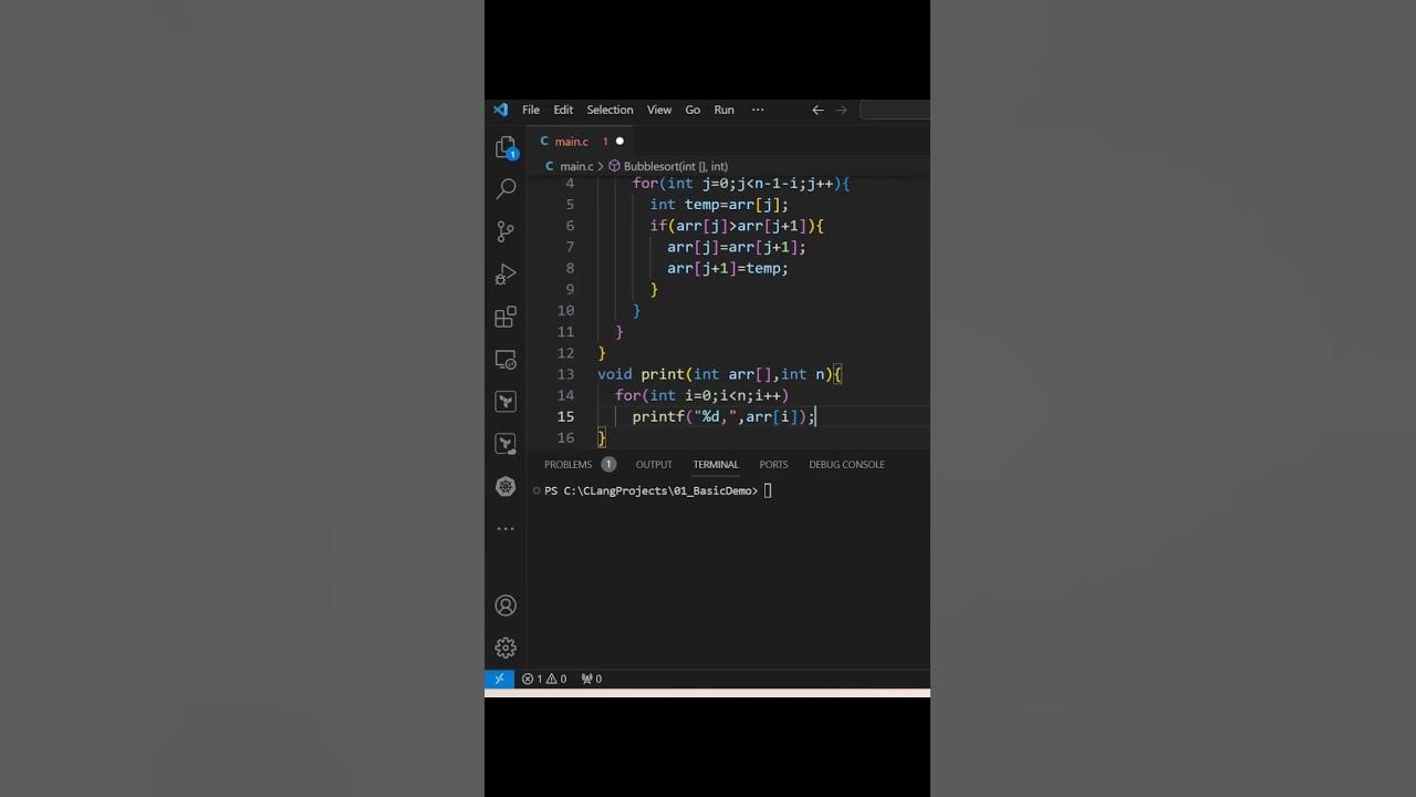 Bubble Sort In C Cprogrmming Clanguage Youtube