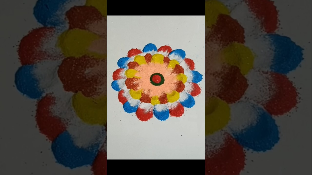 Two colours easy simple design rangoli video #youtubeshorts - YouTube