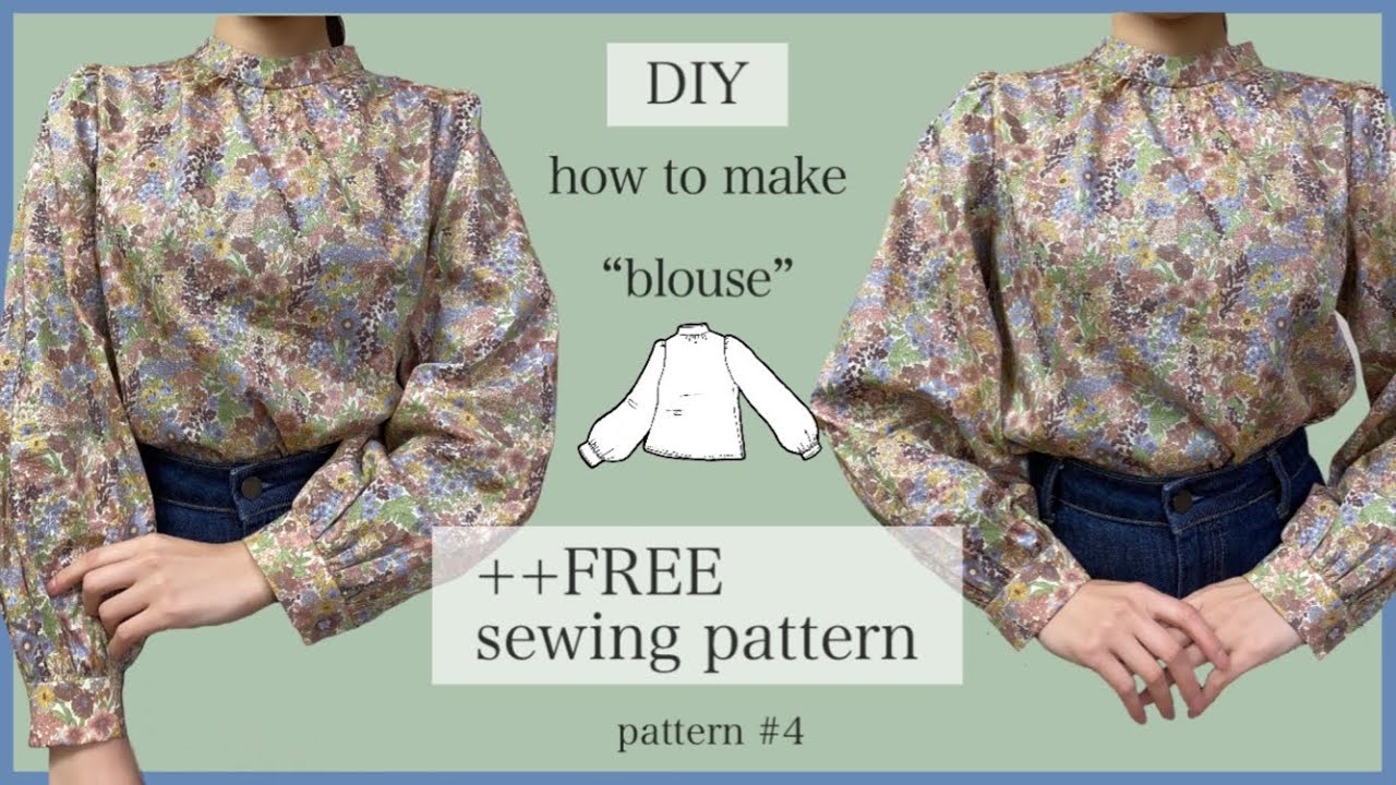tutorial*how to make "puff sleeve blouse" +FREE pattern - YouTube