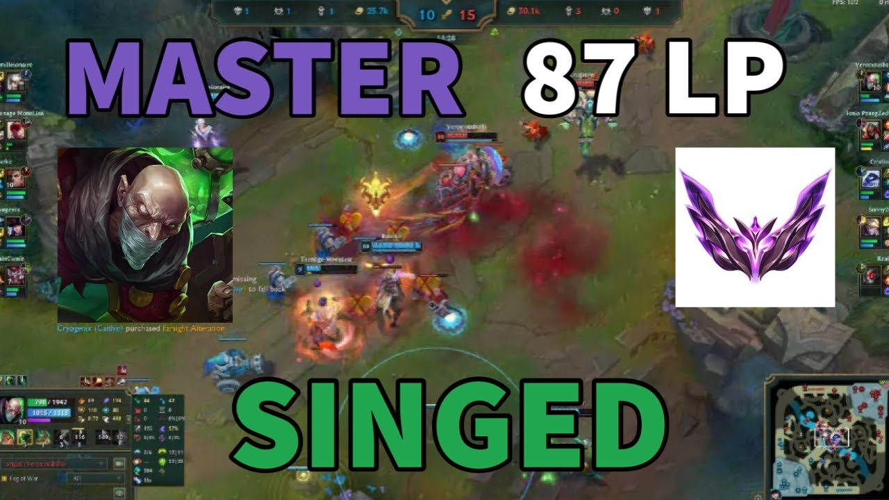 INSANE SINGED 1v9 CARRY!! MASTER!!! I made Camille RAGE!!! - YouTube