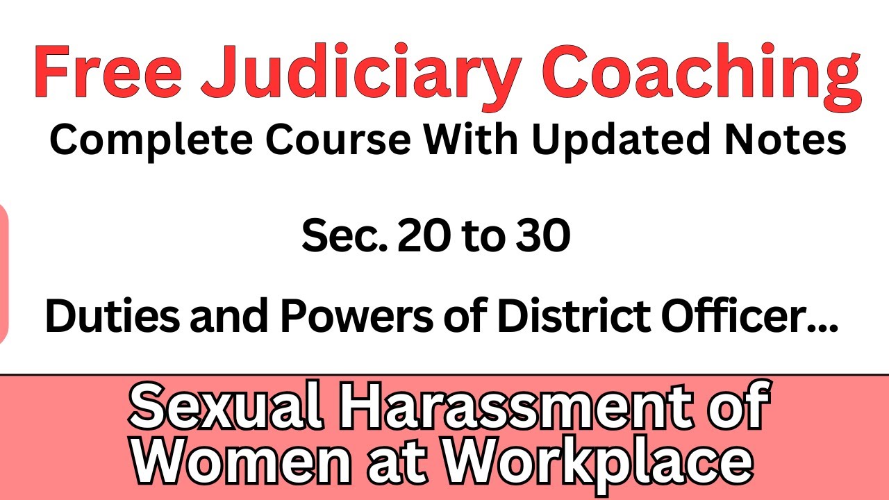 Sexual Harassment of Women at Workplace Sec. 20 to 30 | Duties and ...