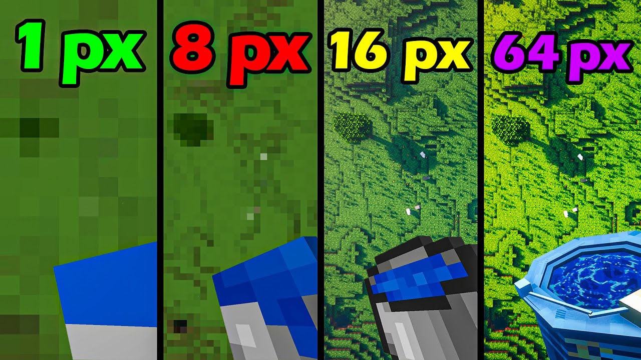 1px vs 8px vs 16px vs 64px vs 512px texture - YouTube