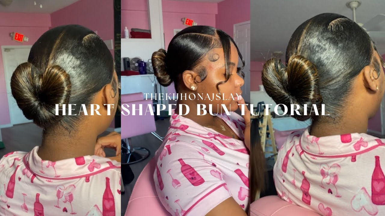 Sleek Heart Shaped Bun Tutorial ️ | TheKijhonaJSlay - YouTube