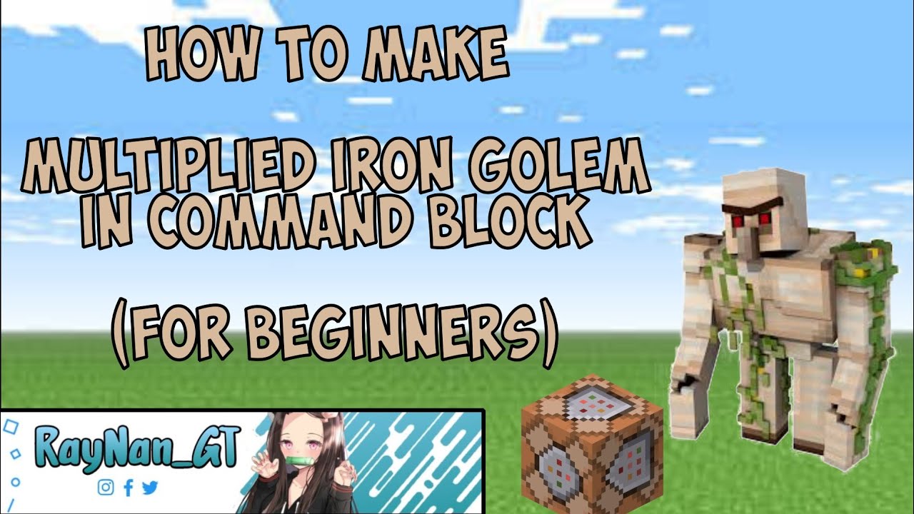 (#2 ᴍɪɴᴇᴄʀᴀғᴛ 𝚃𝚞𝚝𝚘𝚛𝚒𝚊𝚕) "How to make Multiplied Iron Golem in Command ...