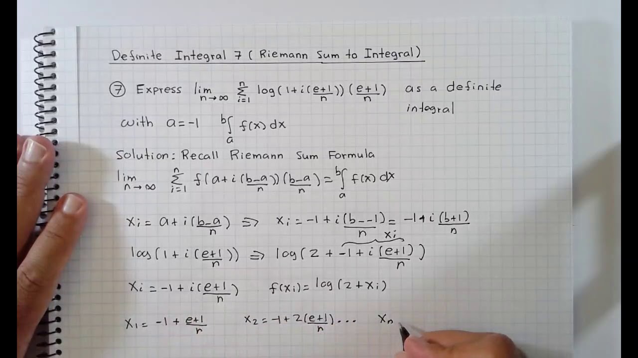 Definite Integrals 7 Riemann Sum to Integral - YouTube