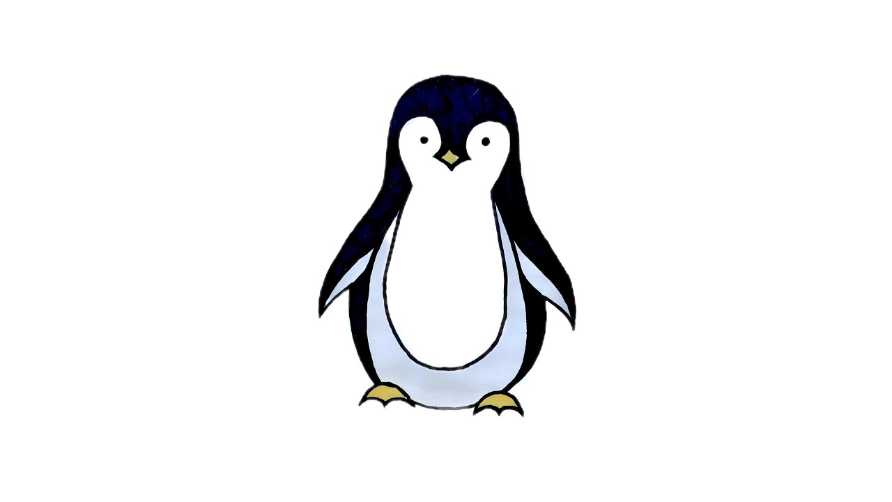 Easy Penguin Drawing Tutorial - Learn to Draw a Cartoon Penguin - YouTube