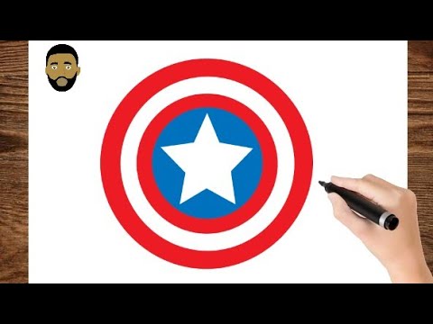 How To Draw Captain America logo - Step by step - YouTube