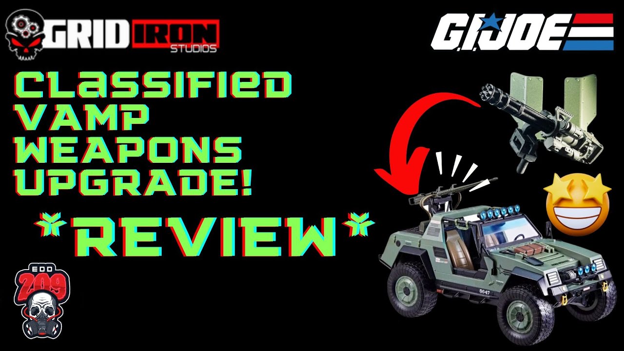 GRIDIRON GI JOE CLASSIFIED VAMP CUSTOM MACHINE GUN UPGRADES REVIEW 1/12 ...
