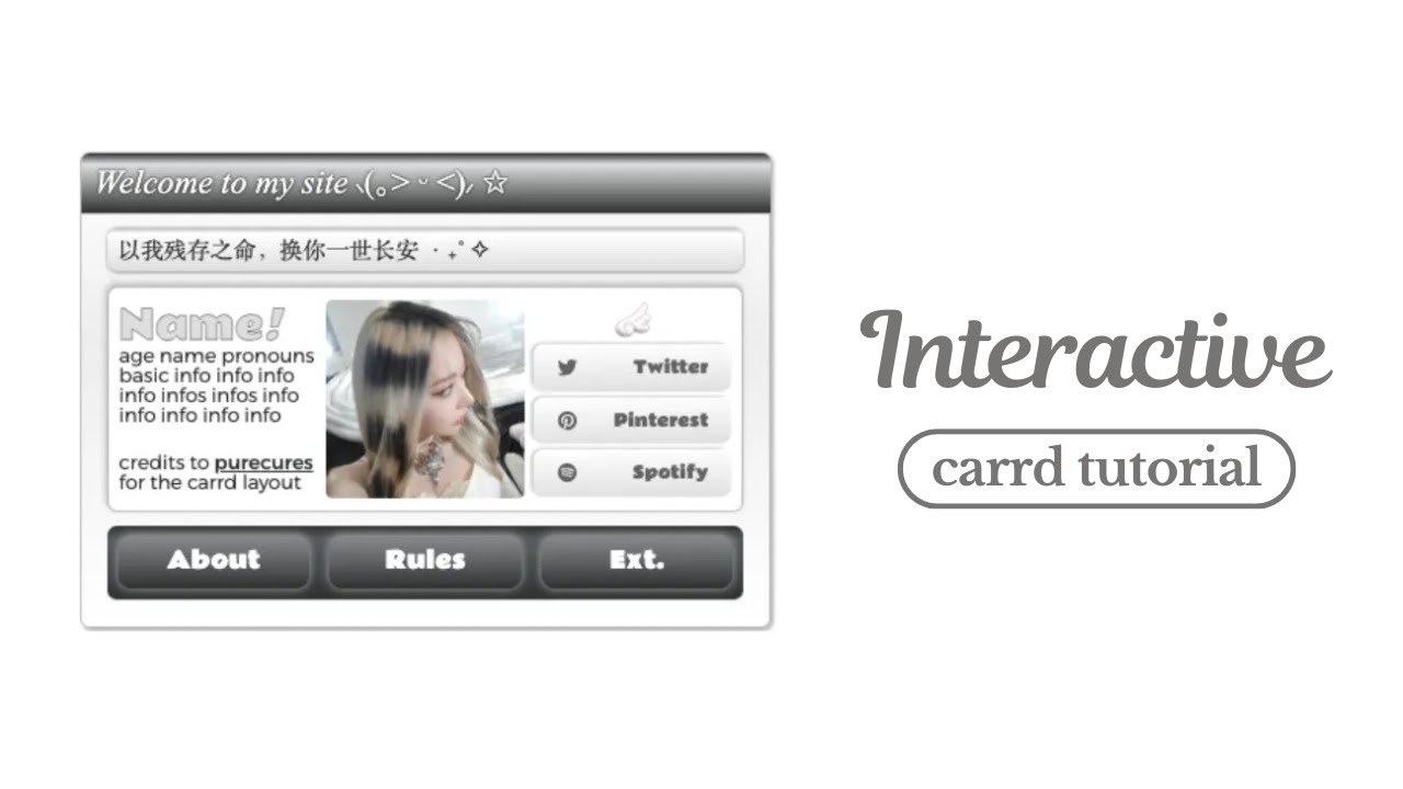 interactive carrd tutorial - cr purecures - YouTube